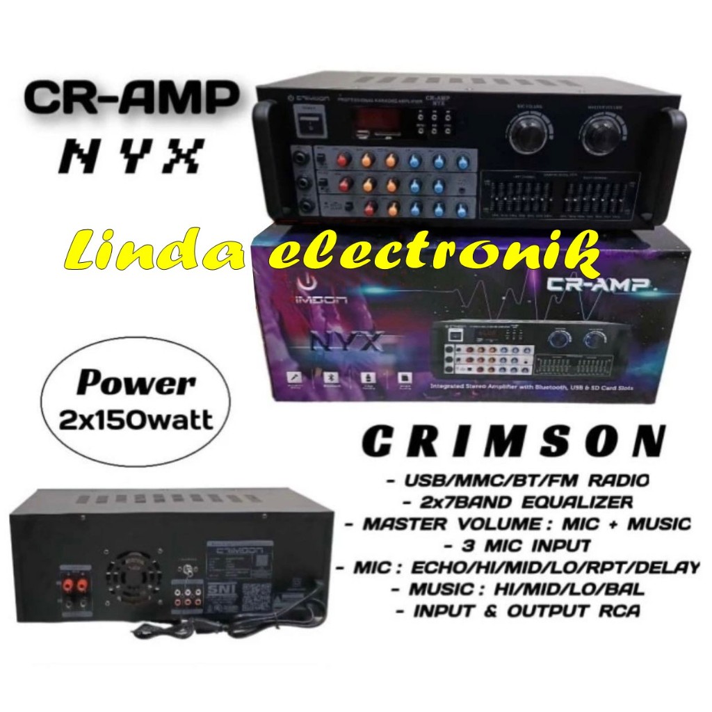 Jual POWER AMPLIFIER CRIMSON CR AMP NYX BLUTOOTH USB FM MMC ORIGINAL | Shopee Indonesia