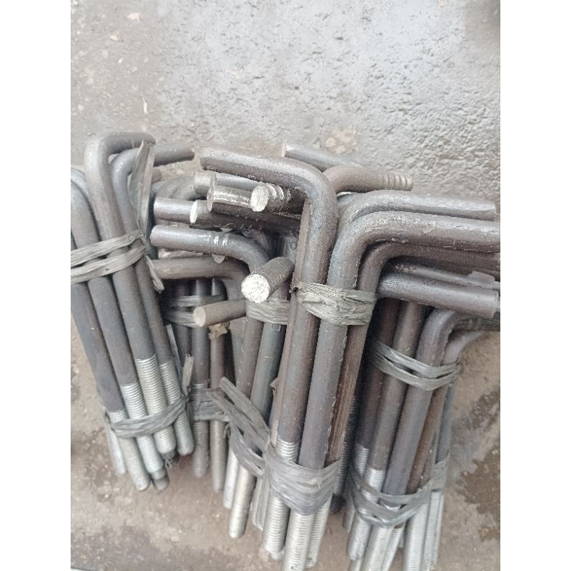 Jual baut angkut L m19 x 20cm x 10cm plus 2mur / anchorbolt L 3/4 x ...