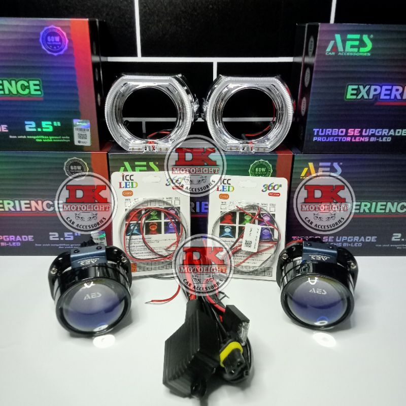 Jual Paket Lengkap Lampu Headlamp Mobil Projector Biled AES Turbo SE ...