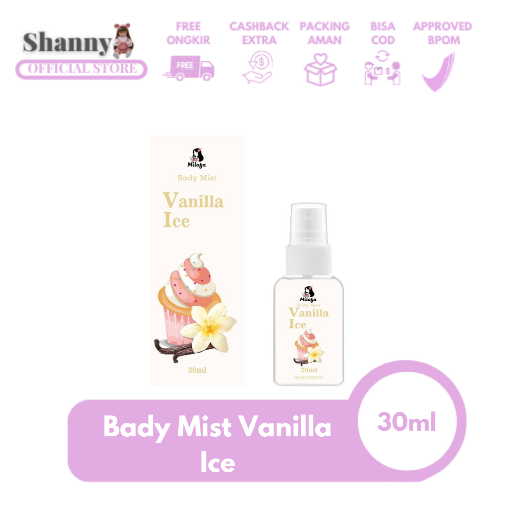 Jual ️ Shanny ️ [BPOM] Parfum Body Mist Milofa Vanilla Ice 30ml Premium ...