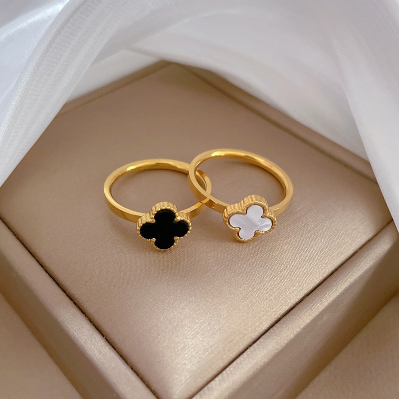 Jual MC Cincin Dewasa clover titanium , bunga berdaun empat, Desain ...