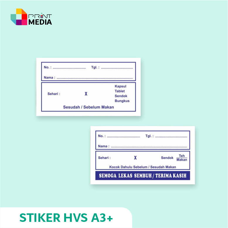 Jual Printmedia - Cetak Stiker HVS a3+ / Cetak Stiker Label Obat ...