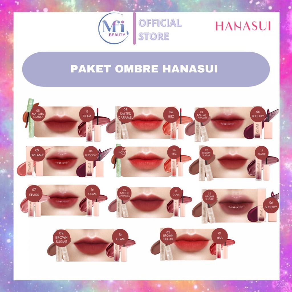 Jual MFI - Paket Ombre Hanasui | Lip Cream | Lip Tint | Lip Cream Boba ...