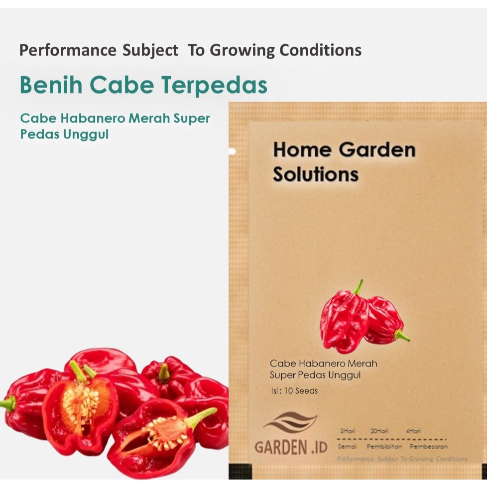 Jual Benih Bibit 5 Bibit Cabe Habanero Merah Super Pedas Unggul ( isi ...