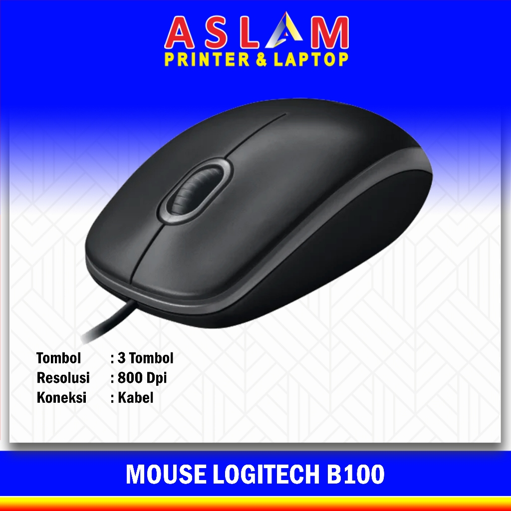 Jual Mouse Logitech B100 Optical Wired Mouse Tahan Lama - Original ...