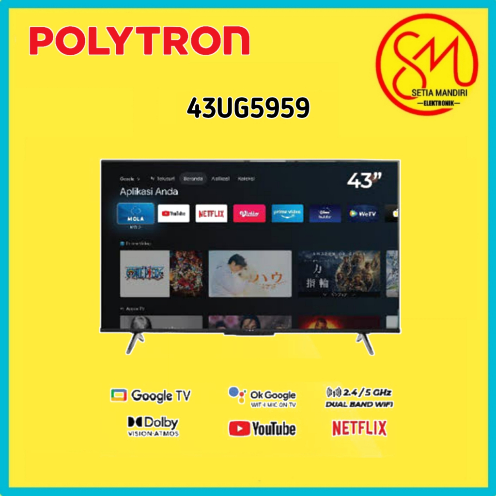 Jual POLYTRON 4K UHD Smart Google TV 43 Inch PLD 43UG5959 | Shopee ...