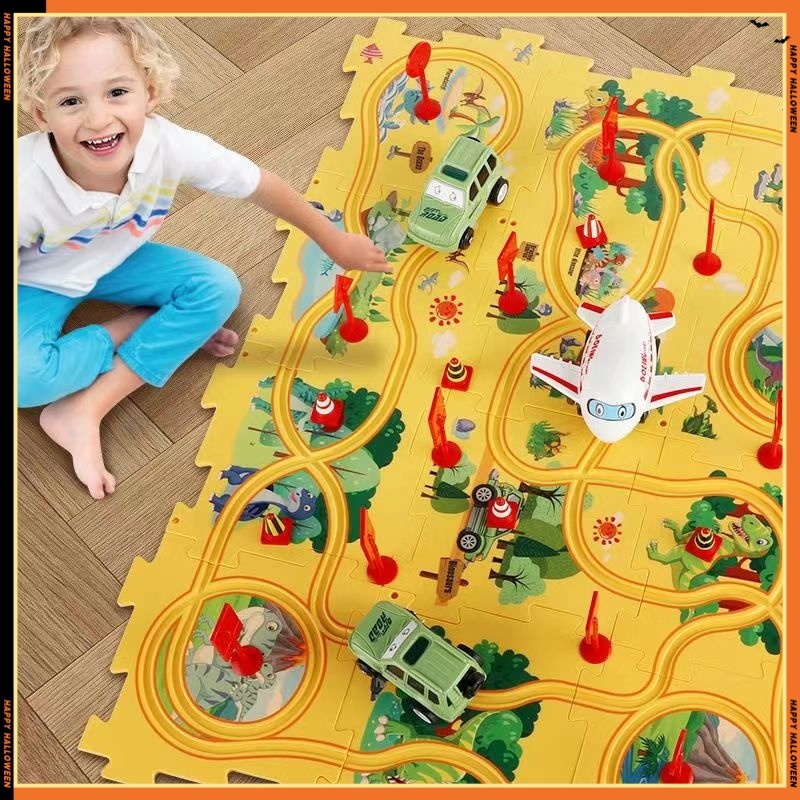 Jual Mainan Puzzle Mobil Rel Listrik DIY Rakitan Jigsaw Jalur Kereta ...