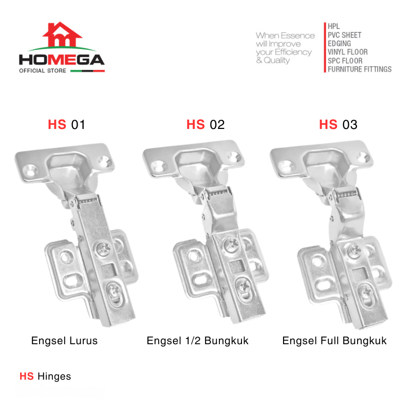 Jual HOMEGA Engsel Sendok HS Slow Motion Soft Close - 1 Set (2 Pcs ...