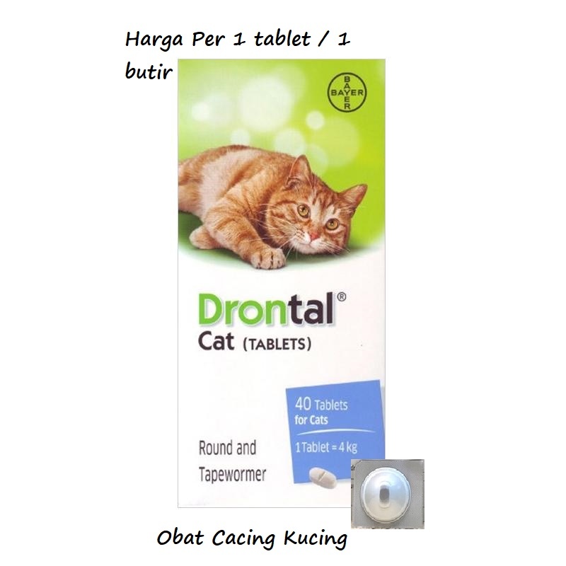 Jual Drontal CAT BAYER Obat Cacing Kucing 1 Tablet (1 Butir) Drontal ...