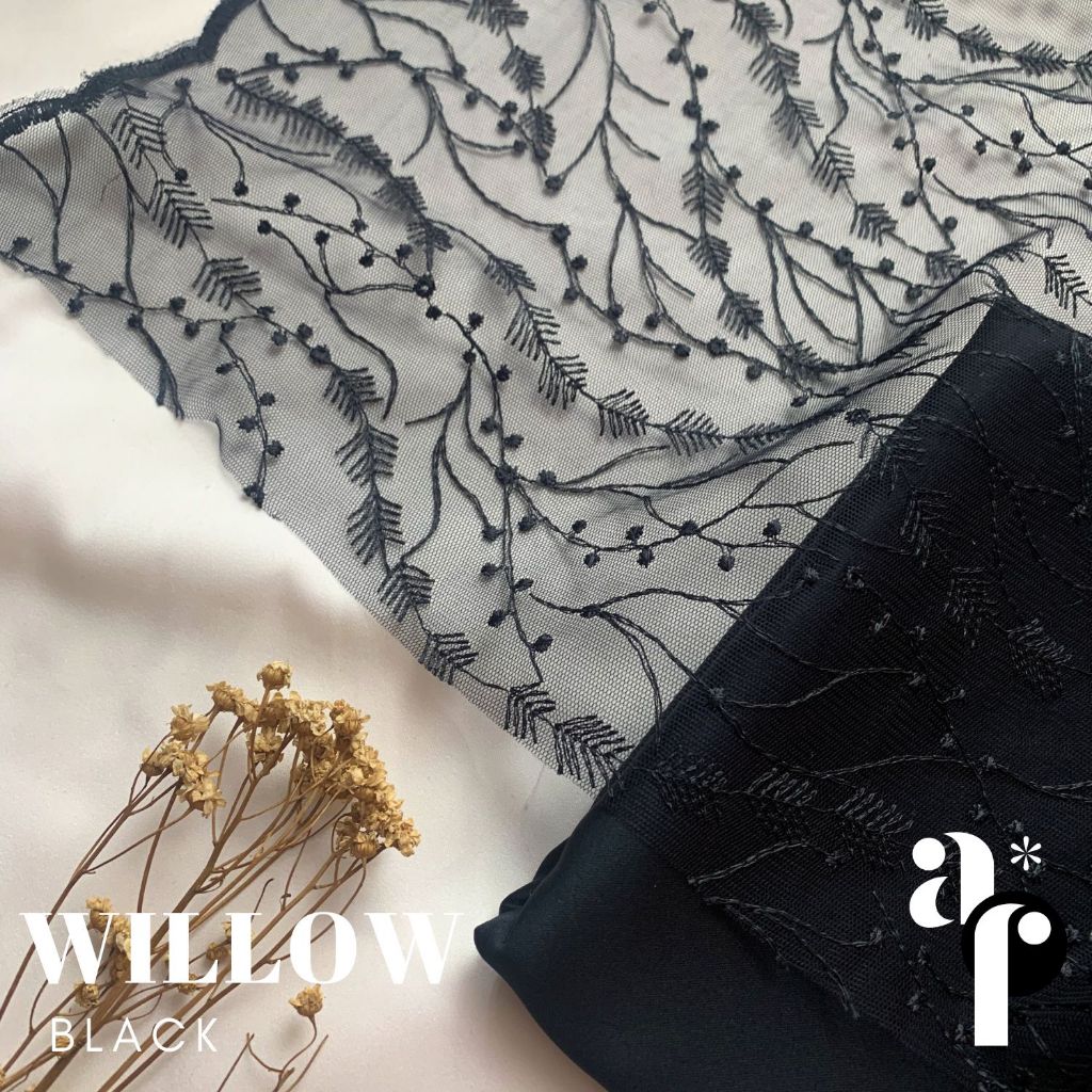 Jual ½ meter Kain Brukat Premium Willow Motif / Brokat Tile Prancis ...