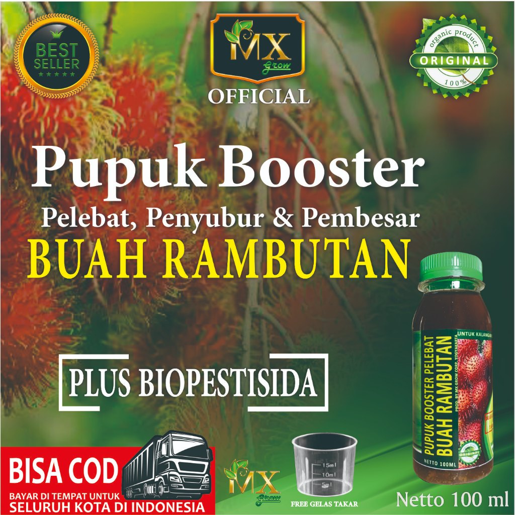Jual Pupuk Organik Cair Pelebat Penyubur Pembesar Buah Rambutan 100 ml / Booster Rambutan ...