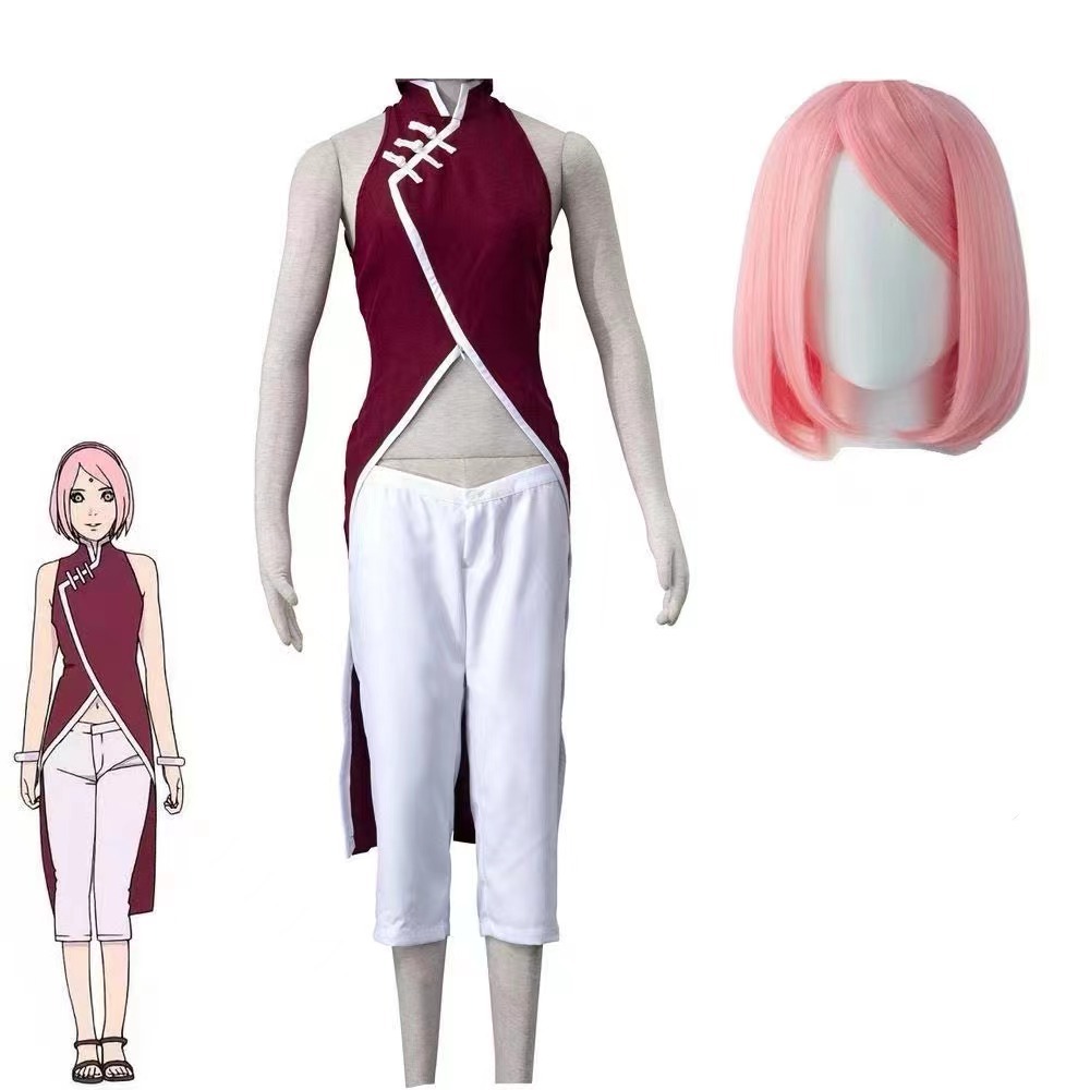 Jual Brdwn Boruto women's Uchiha Sakura Cosplay Costume Ninja Uniform ...