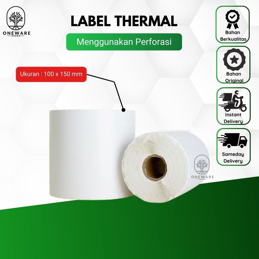 Jual Kertas Label Thermal A6 100 mm x 150 mm Isi 500 Per Roll | Shopee Indonesia