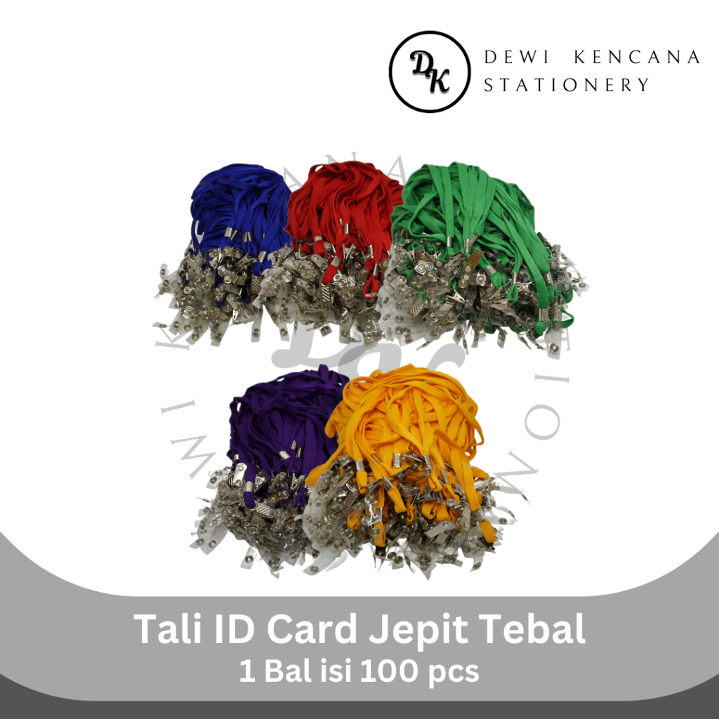 Jual Tali ID Card Jepit Tebal 1 Bal isi 100 pcs / Lanyard ID Card ...