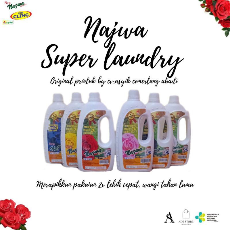 Jual Pewangi Laundry Pelicin Setrika Pakaian Najwa 1 liter kemasan ...