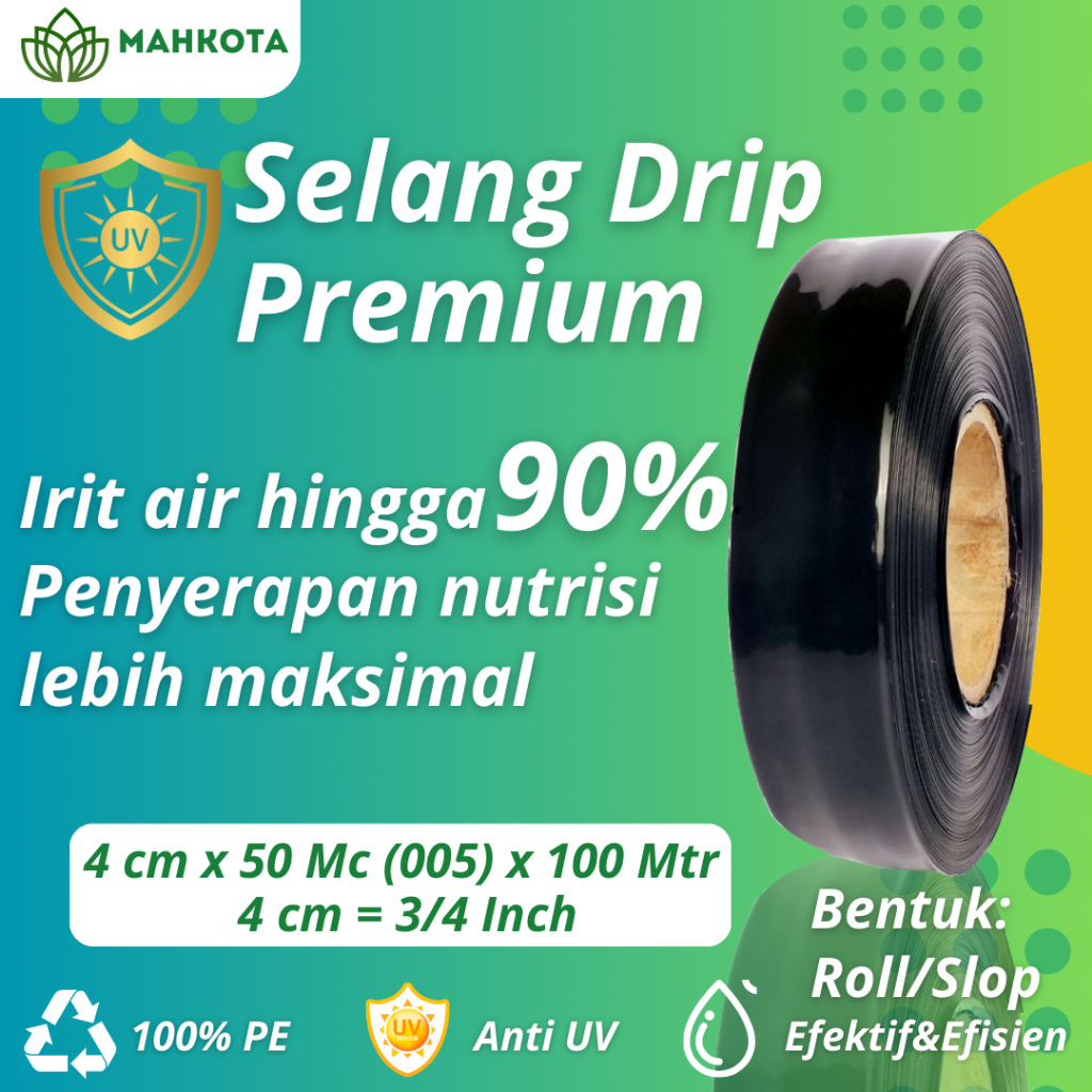 Jual Selang Drip Hitam Selang Irigasi 4 Cm 3/4 Inch Panjang 100 Meter ...