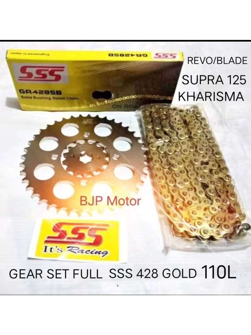 Jual Gear Set SSS 428 Supra 125 Rantai SSS 428 SB 110L Gold - Pilihan ...