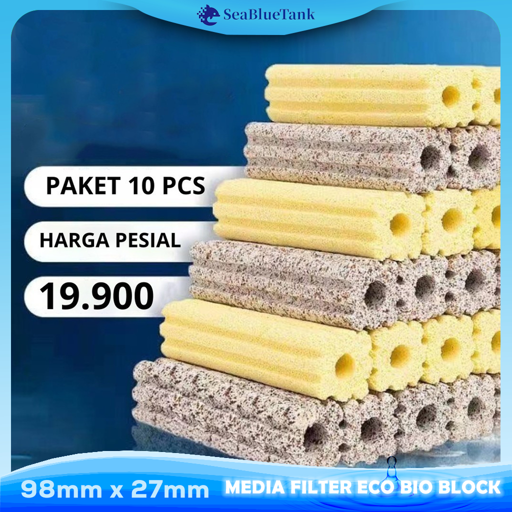 Jual SBT MEDIA FILTER ECO BIO BLOCK 98mm x 27mm(10pcs) RUMAH BAKTERI ...