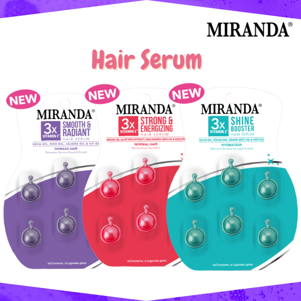 Jual Miranda Hair Serum 3x VItamin E 6x1ml/Vitamin Rambut | Shopee ...