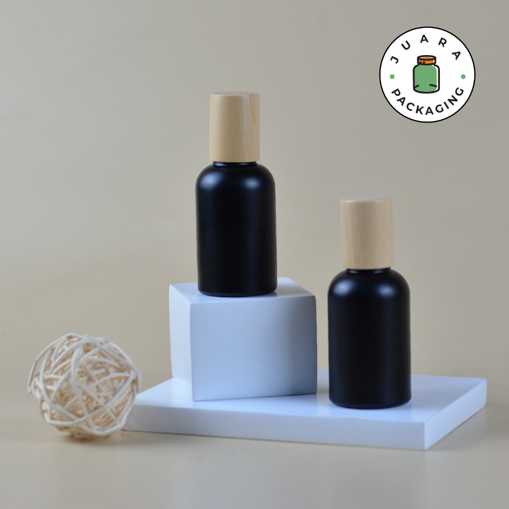 Jual Botol Parfum Kaca 30ml Hitam Doff Matte – Spray Gold Mewah dengan ...