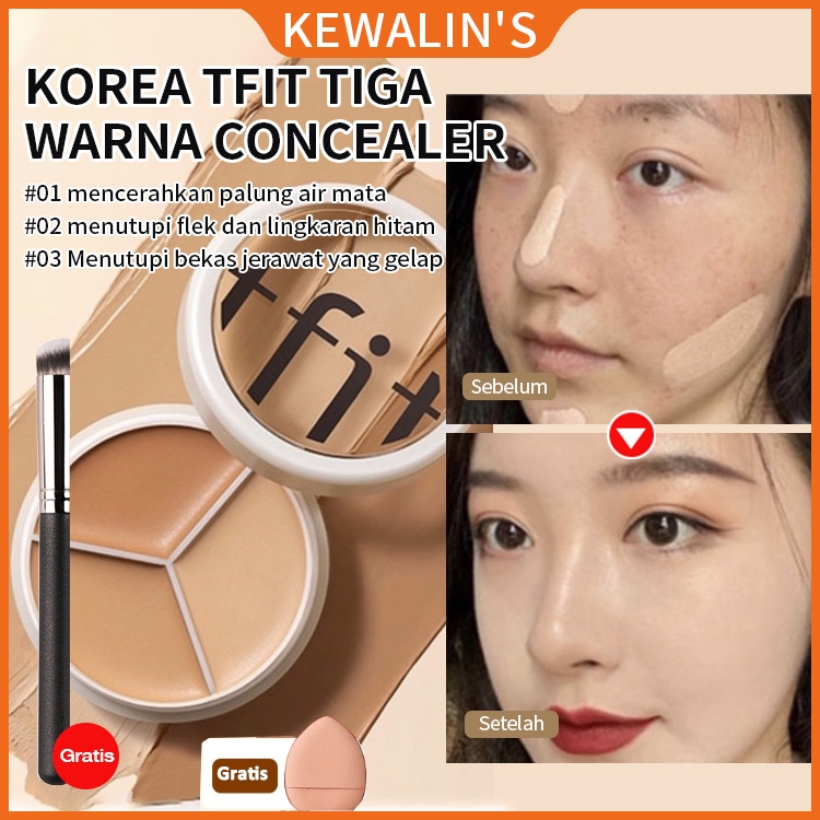Jual [Ready stock]TFIT Tri-Color Concealer Cover Spots Dark Circles ...