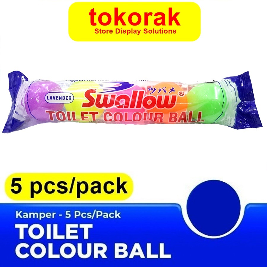 Jual KAMPER TOILET COLOUR BALL 5 PCS SWALLOW KAPUR BARUS KAMAR MANDI ...