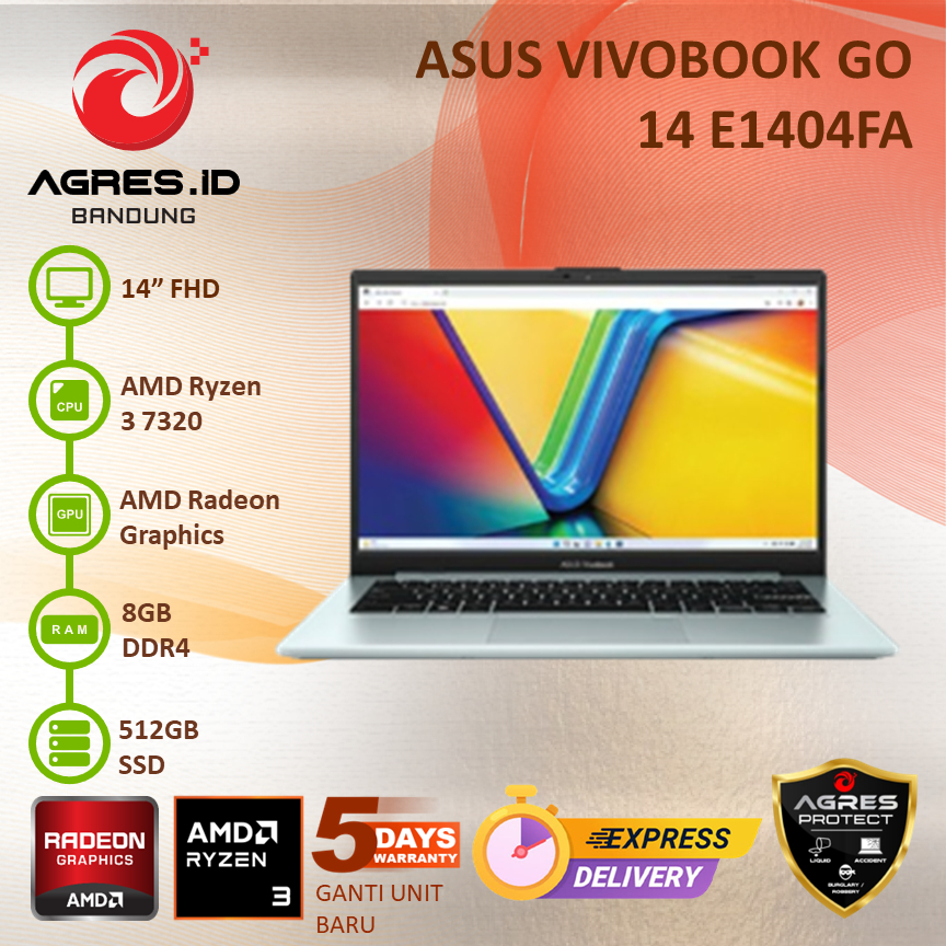 Jual ASUS VIVOBOOK GO 14 E1404FA RYZEN 3 7320 8GB 512GB 14.0 FHD VIPS ...