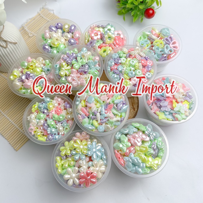 Jual Queen Manik - Mote Manik Soft Pastel Glossy Manik Love Bunga ...