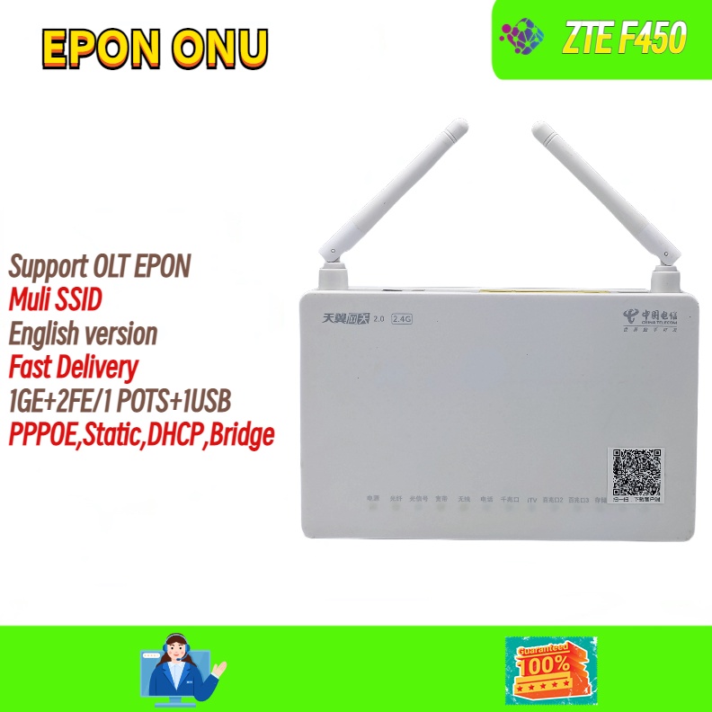 Jual ONT EPON ONU ZTE ZXHN F45 V2 ACCESS POINT WIRELESS WIFI English ...