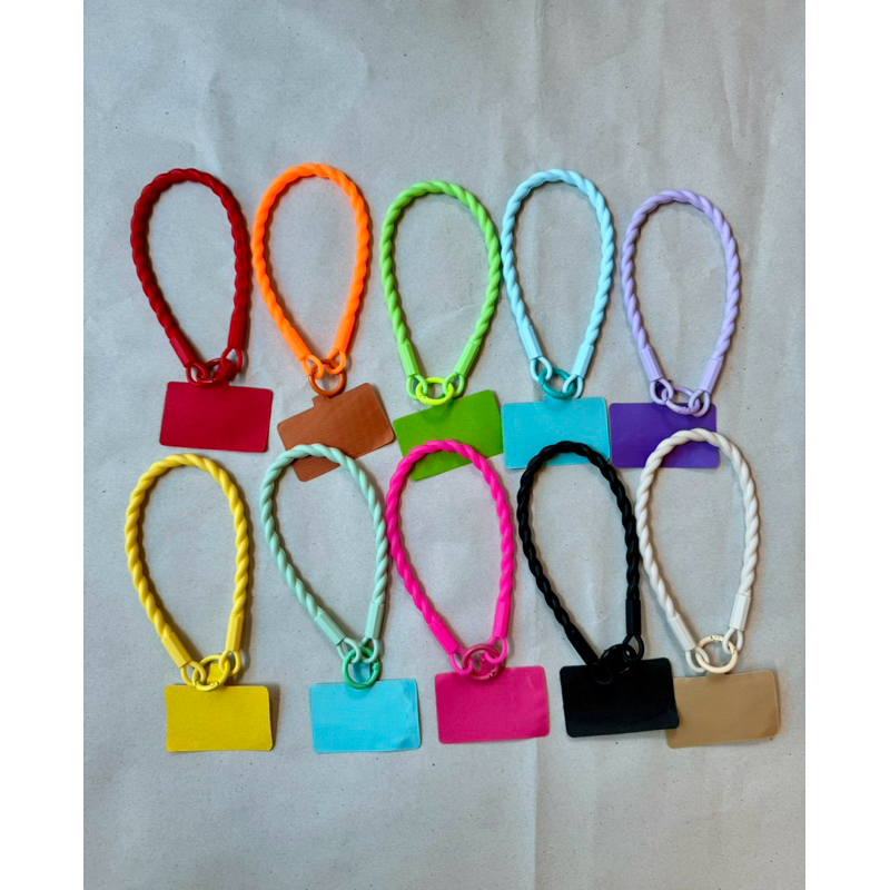 Jual Tali Lanyard Pendek karet Warna Stabilo Phone strap mini Tali ...