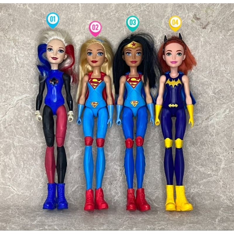 Jual young justice league doll - harley quinn , supergirl , wonderwoman ...