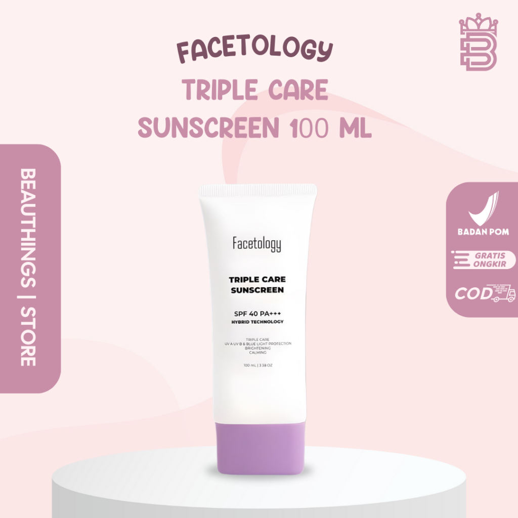 Jual FACETOLOGY Triple Care Hybrid Sunscreen SPF 40 PA +++ Big Size ...