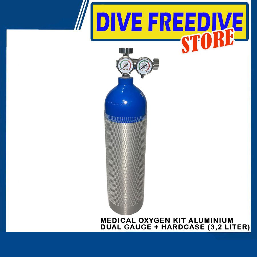Jual Tank Medical Oxygen O2 Kit Portable 3,2 Liter Aluminium Set Tabung Oksigen Darurat 3,2 L ...