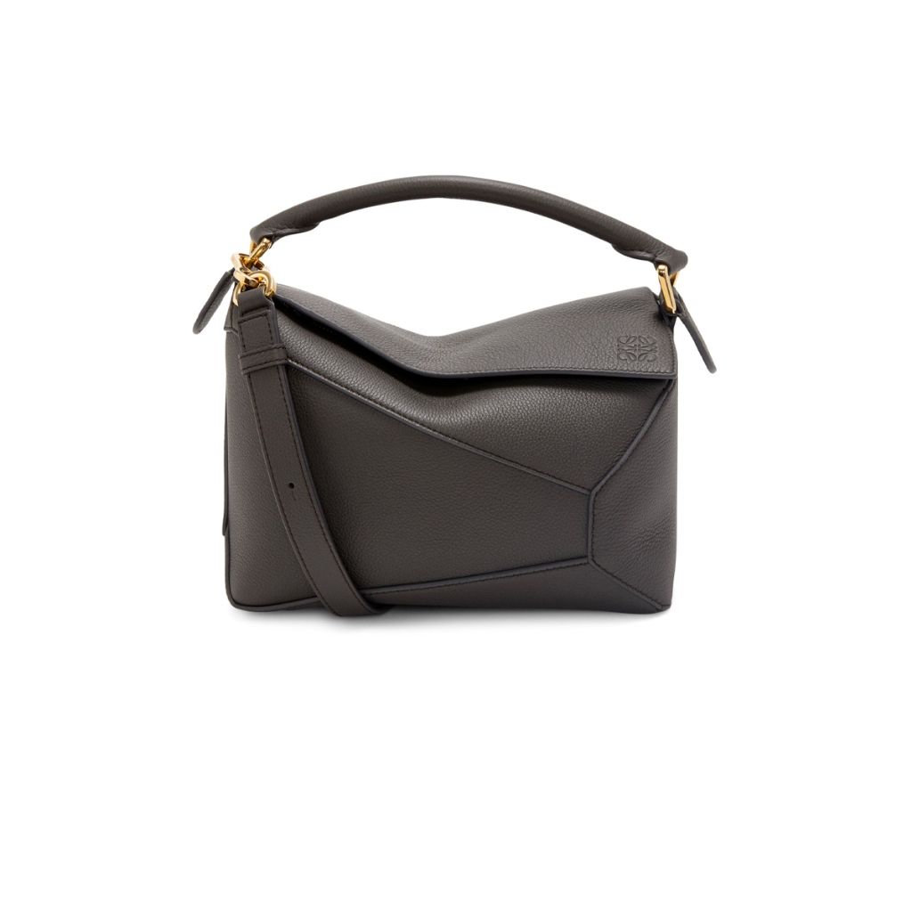 Jual Loewe Small Puzzle Bag in Edge Soft Grained Leather Dark Grey ...