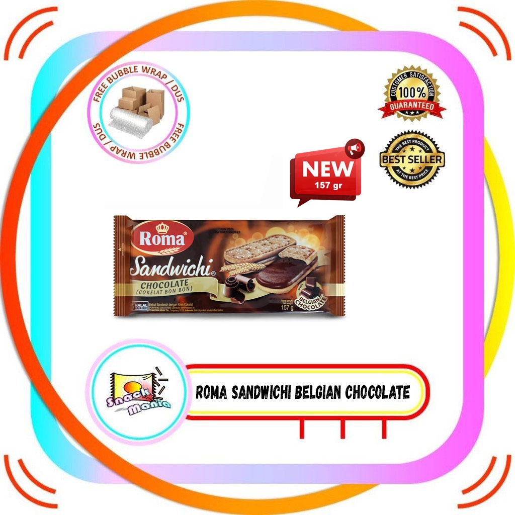 Jual Roma Sandwichi Biscuit BELGIAN CHOCOLATE 157 g Biskuit Cokelat Bon ...