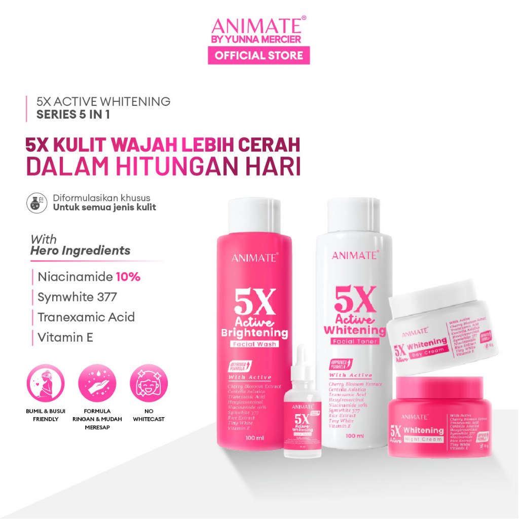 Jual Animate 5x Active Whitening Series 5in1 | Shopee Indonesia