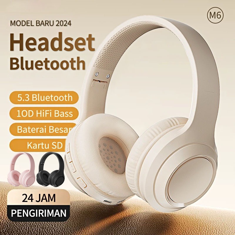 Jual M6 Headphone Bluetooth 5.3 Dual Mode HIFI Stereo Noise Reduction ...