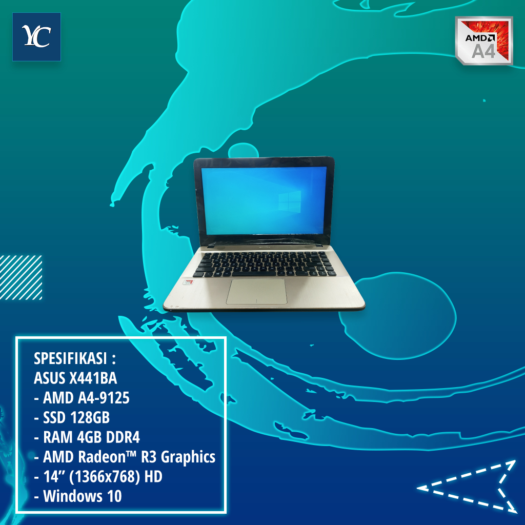 Jual ASUS X441B AMD A4-9125 RAM 4GB SSD 128 GB GOLD ( SECOND ) | Shopee ...