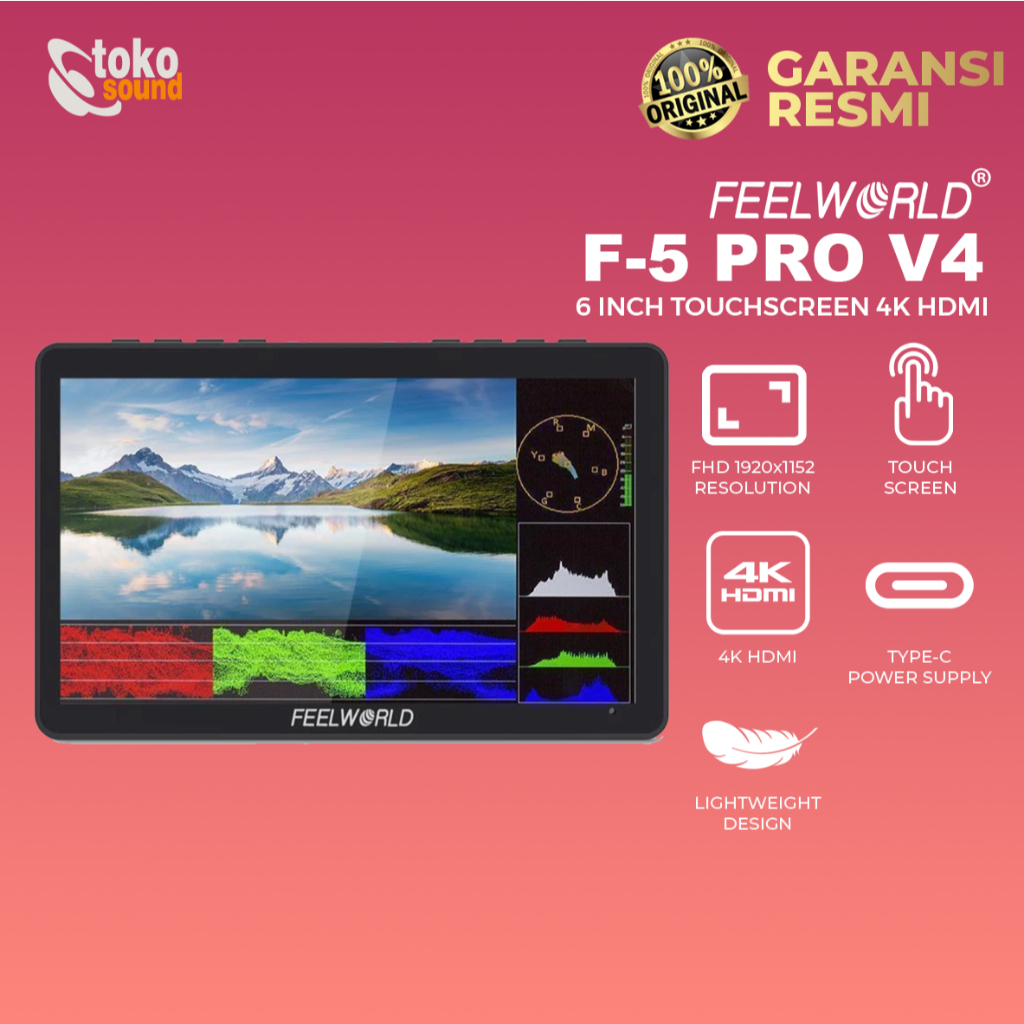 Jual FeelWorld F5 Pro V4 6 Inch Touch Screen DSLR Camera Field Monitor ...
