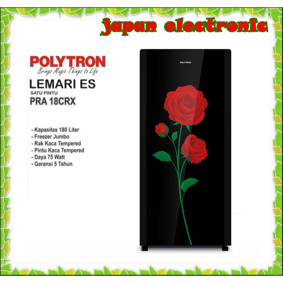 Jual Kulkas 1 Pintu POLYTRON PRA 18 CRX BELEZA Glass Door 180 Ltr Ice ...