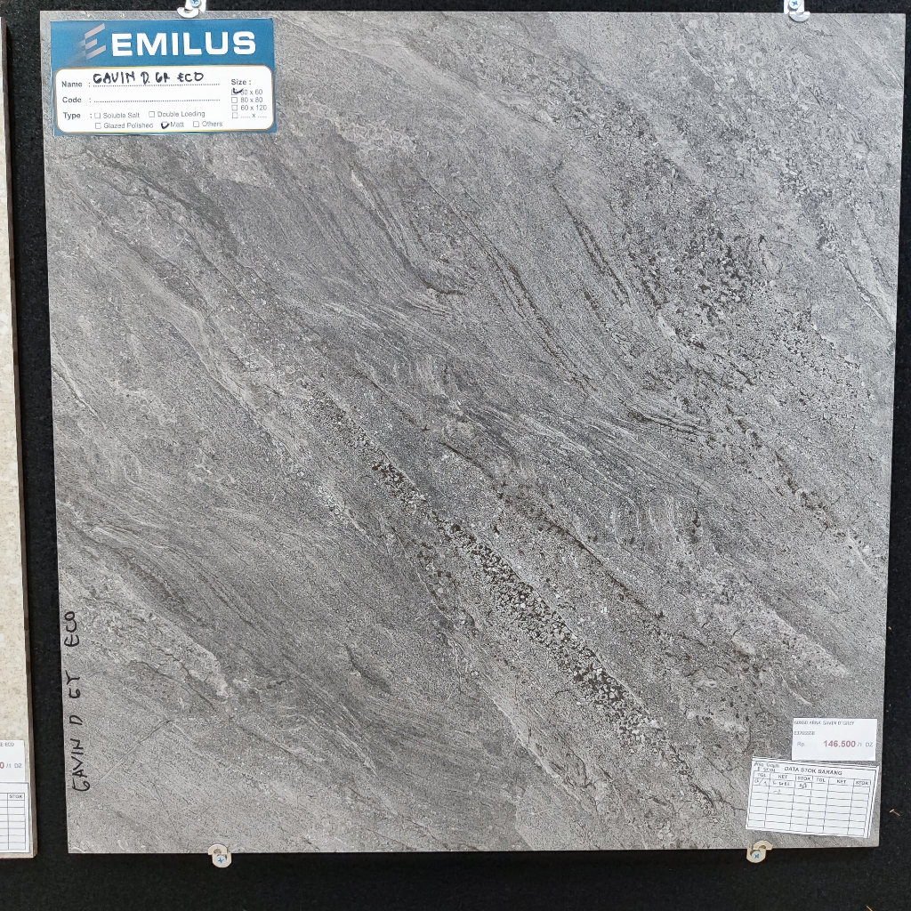 Jual Granit Lantai Kasar 60x60 Emilus Gavin Dark Grey Eco | Shopee ...
