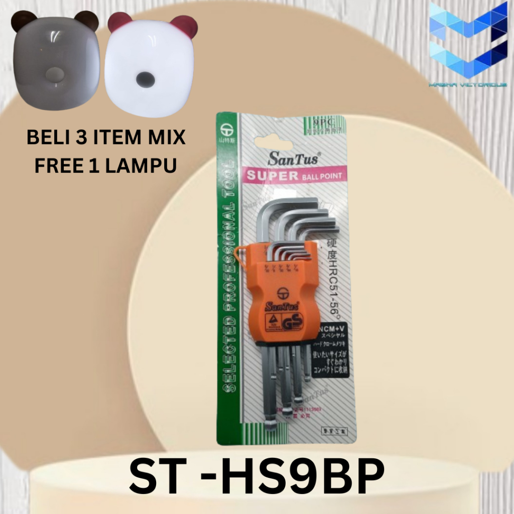 Jual Kunci L 9 set Heksa Bola ( santus ) ST - HS 9BP | Shopee Indonesia