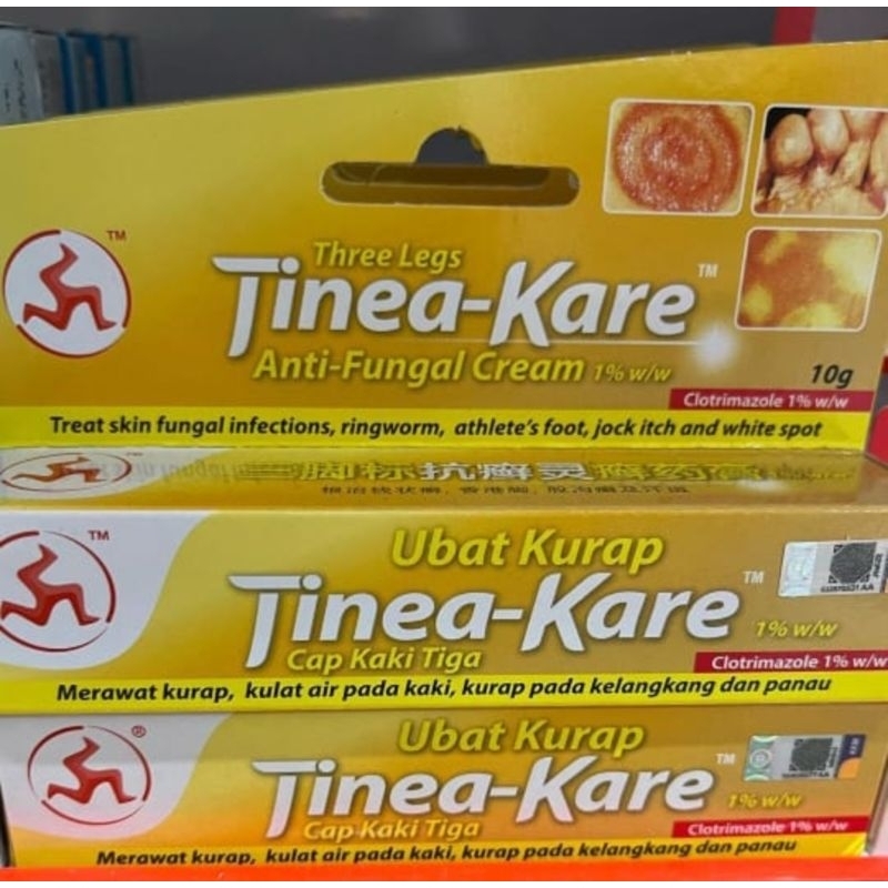 Jual Three Legs Tinea-Kare Anti Fungal Cream / Obat Kurap 10gr | Shopee ...