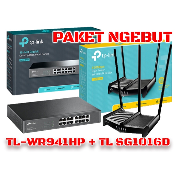 Jual TP-LINK PAKET NGEBUT ( TL-WR941HP + TL SG1016D ) | Shopee Indonesia