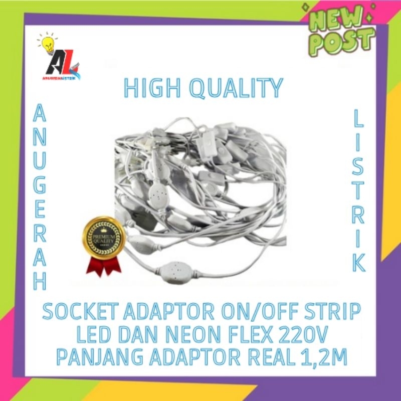 Jual SOCKET ADAPTOR PANJANG 1,2M UNIVERSAL NEON FLEX DAN STRIP LED ...