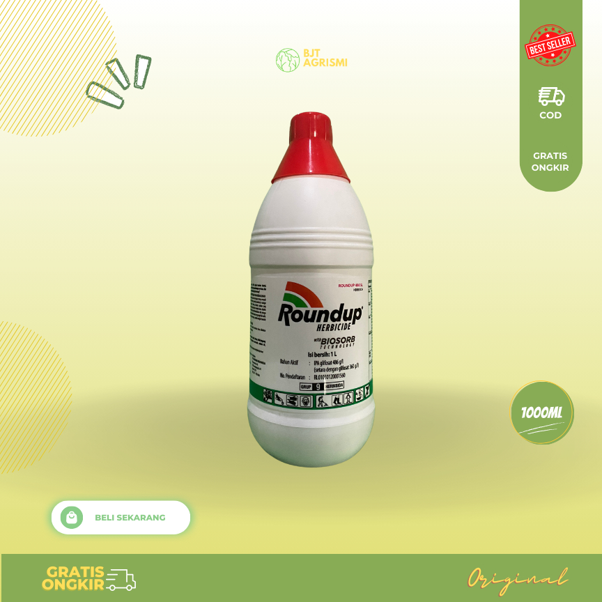 Jual HERBISIDA SISTEMIK ROUND UP 276SL 1 Liter PEMBASMI RUMPUT | Shopee ...