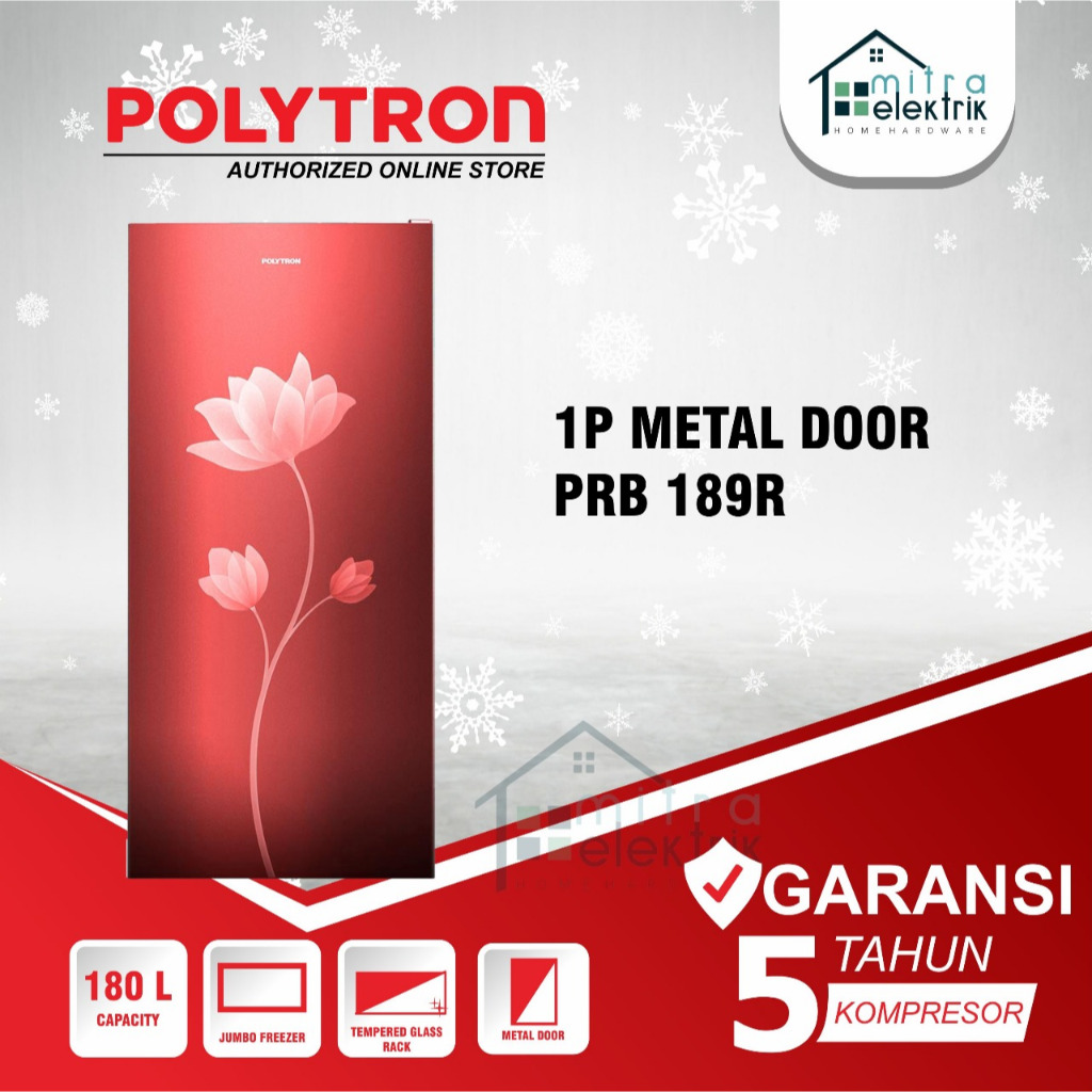 Jual Kulkas Polytron PRB 189 1 Pintu Metallic 180 Liter Low Watt ...