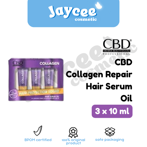 Jual CBD Collagen Repair Hair Serum Oil Box isi 3 @10 ml | Vitamin ...