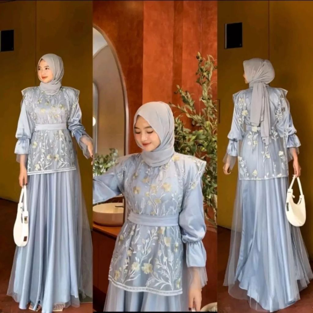 Jual Stuffcisy Dress Tille Set Outer Brukat Kondangan Dress Vest Rompi ...