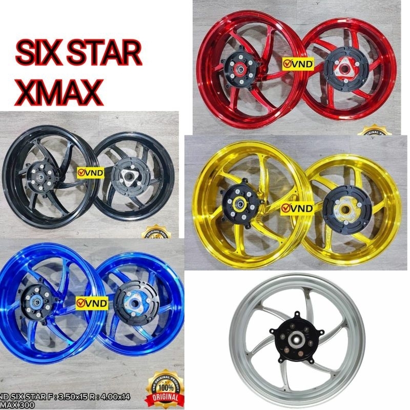 Jual Velg Racing VND ORIGINAL Six Star 350x15 & 400x14 -Xmax 250 Velg ...